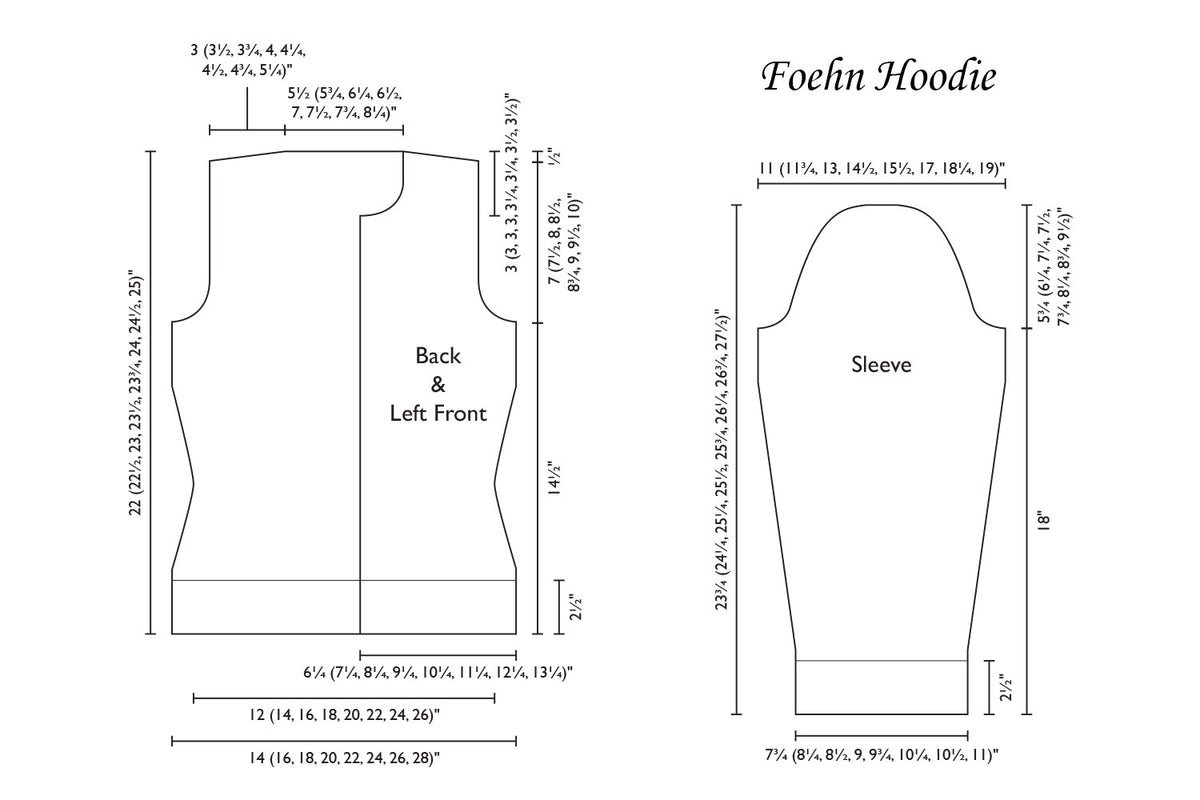 Foehn Hoodie knitting pattern - Sweet Paprika Designs
