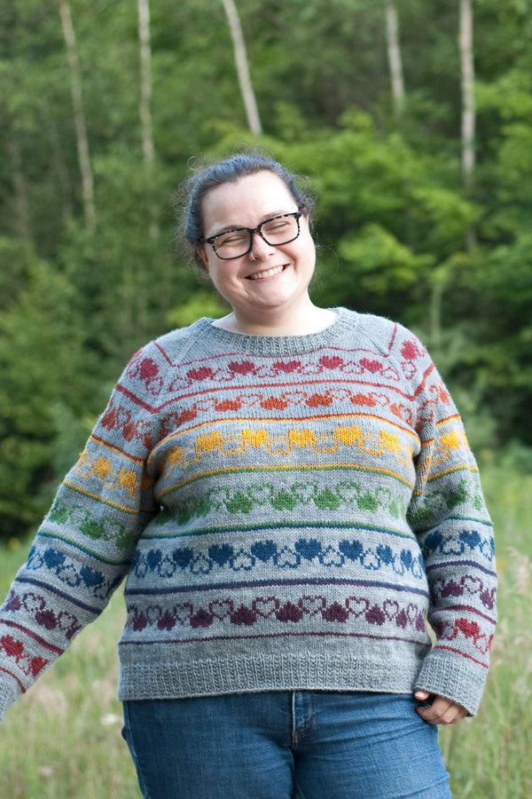 Rainbow Hearts for Grown-ups sweater knitting pattern - Sweet Paprika ...