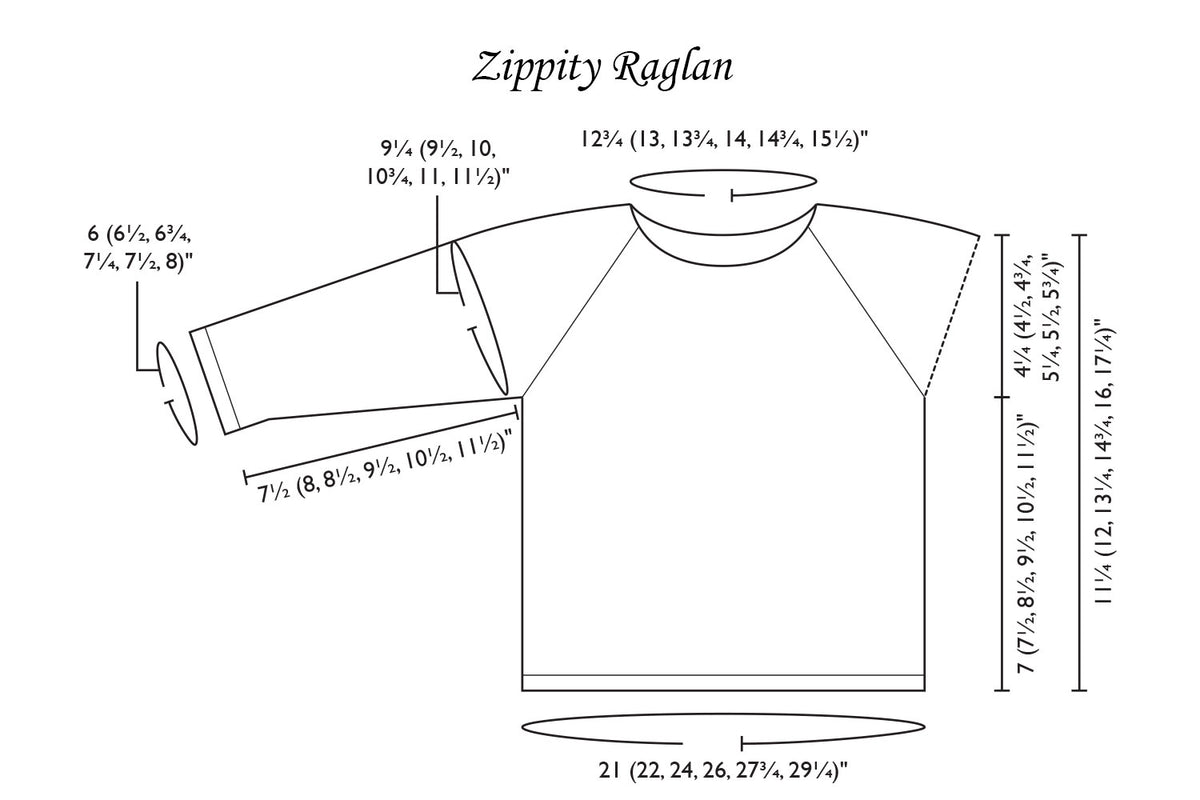Zippity Raglan knitting pattern - Sweet Paprika Designs