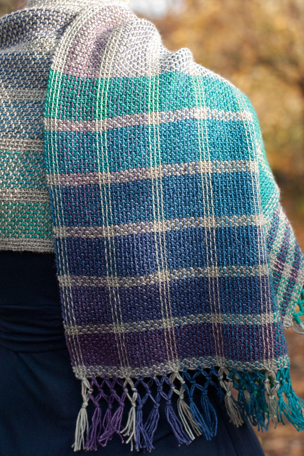 Woven Gemstones Wrap knitting pattern - Sweet Paprika