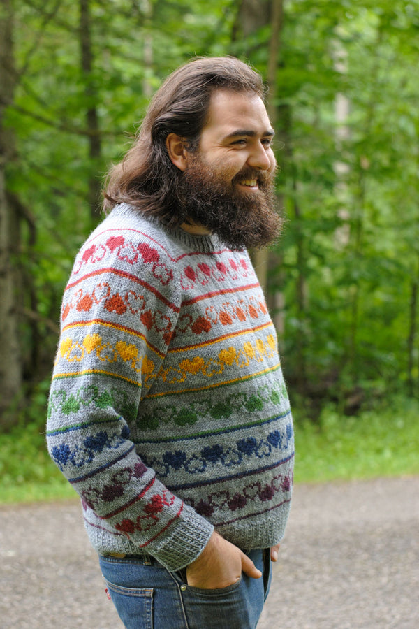 Rainbow Hearts for Grown-ups sweater knitting pattern - Sweet Paprika ...